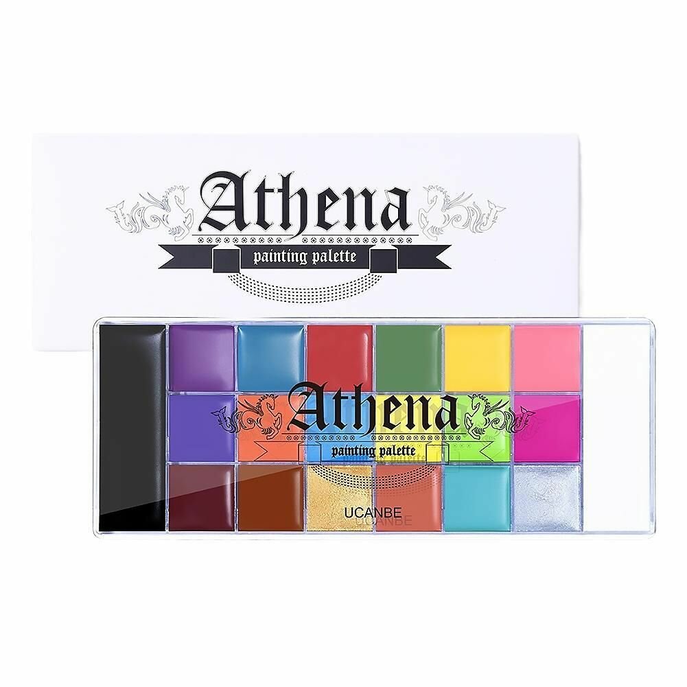 UCANBE Палитра для художественной росписи Athena, 21 оттенок, многоцветная с металлическим финишем для фотосессий