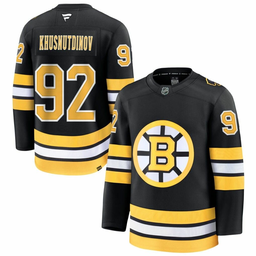 NHL джерси хоккейная Бостон Брюинз Boston Bruins Hockey Jersey 92 Marat Khusnutdinov с номером 92 хоккейная форма