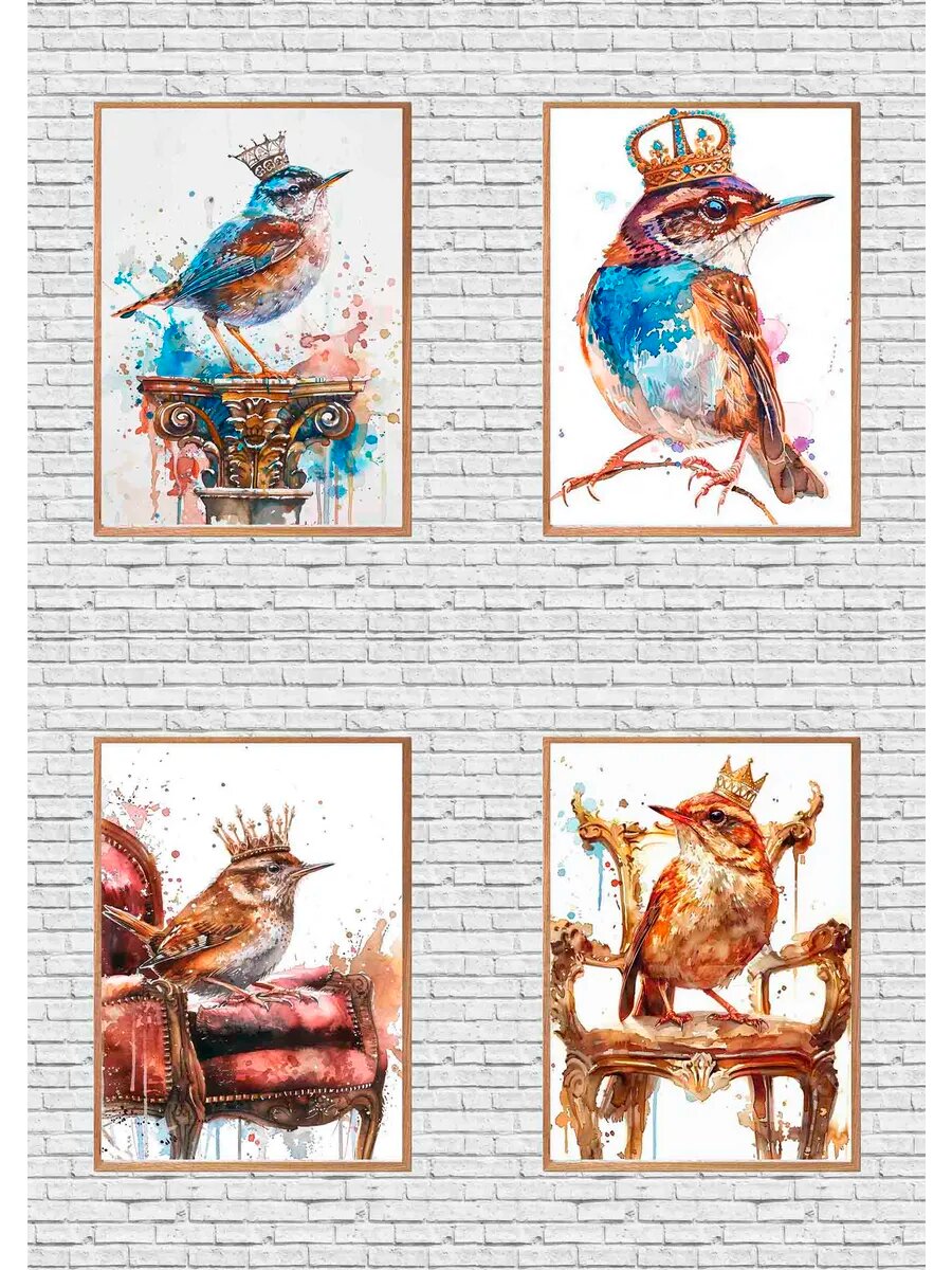 Птица-крапивник, король Англии, 4 Плаката, 30x21см