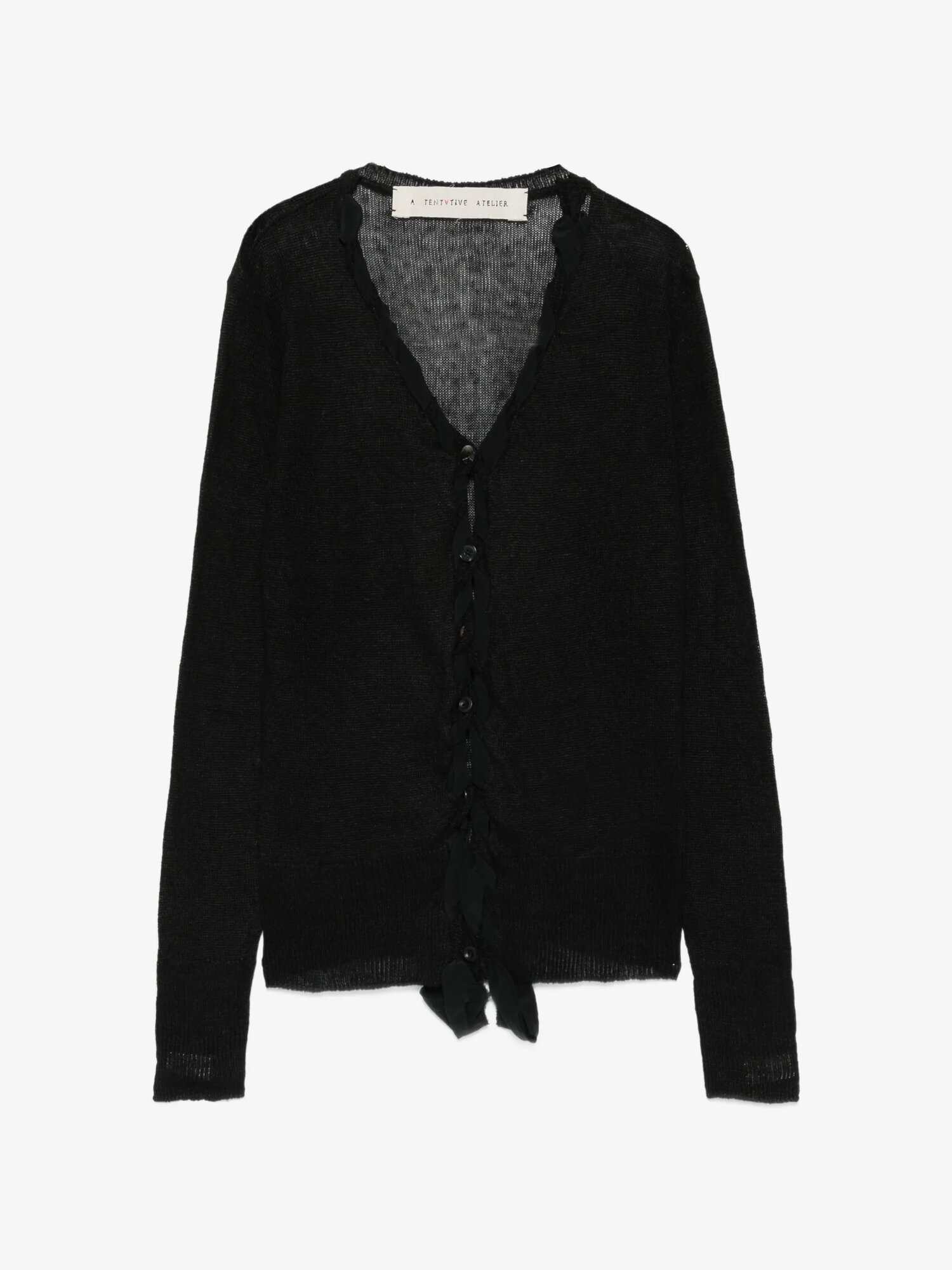 Кардиган Ruffle-trimmed sheer-knit cardigan