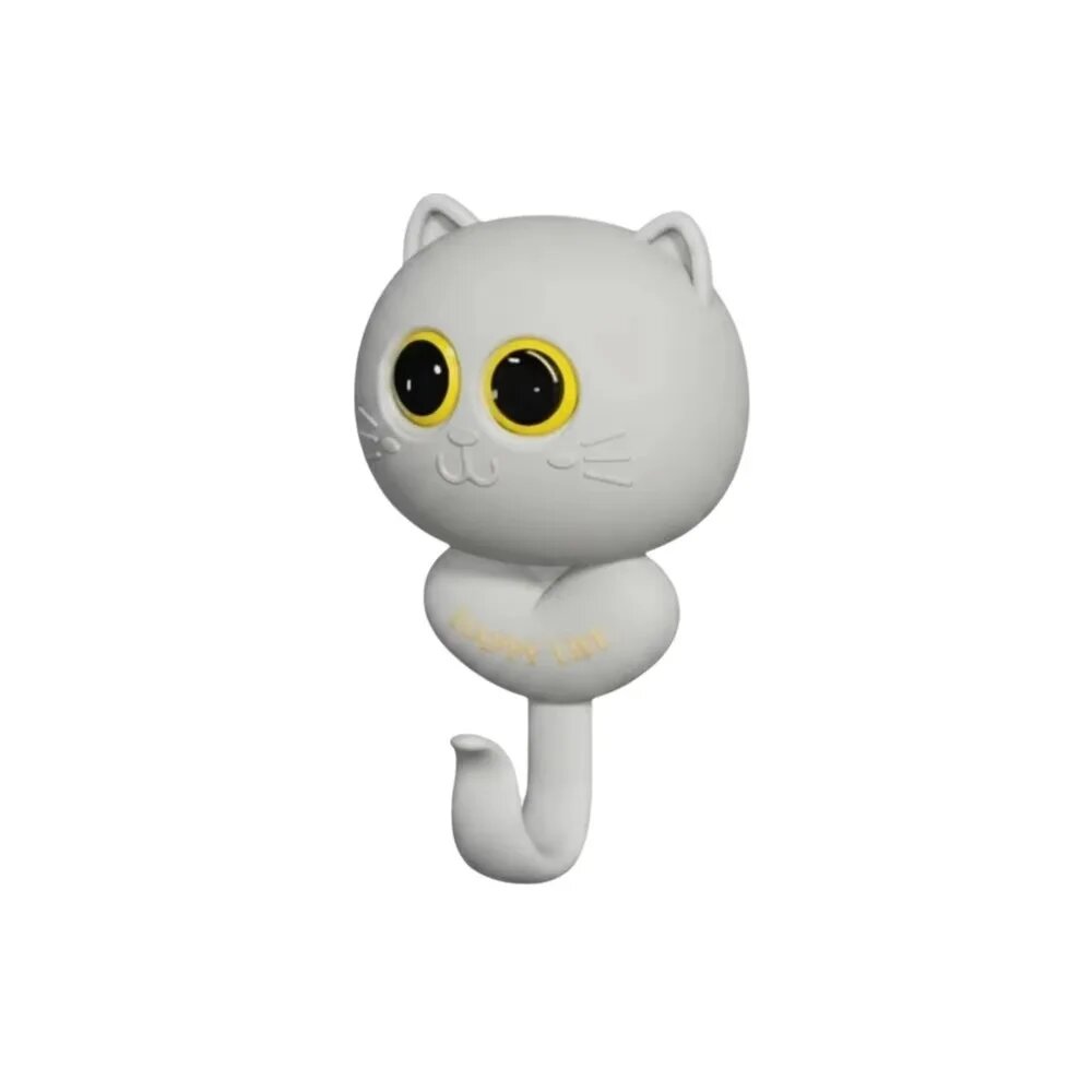 Милые самоклеящиеся крючки-кошки с мигающими глазами Grey