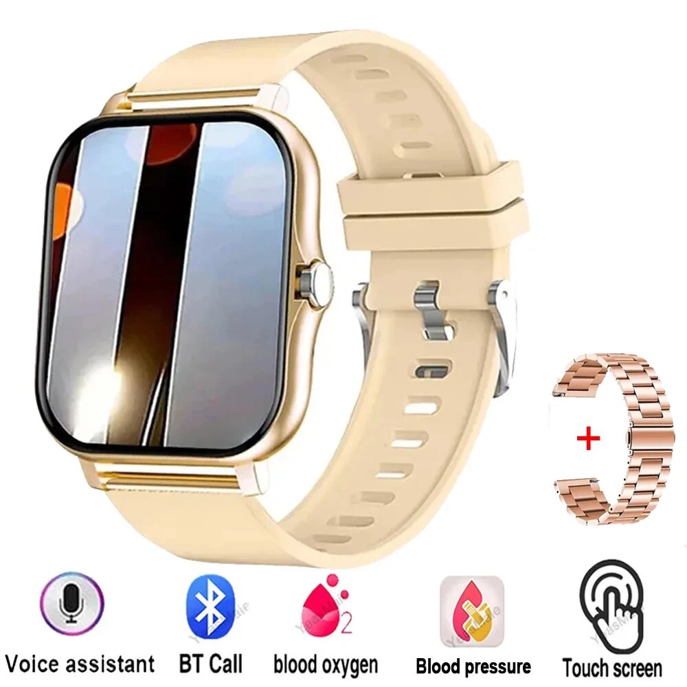 Умные часы Bluetooth для мужчин и женщин Gold Steel