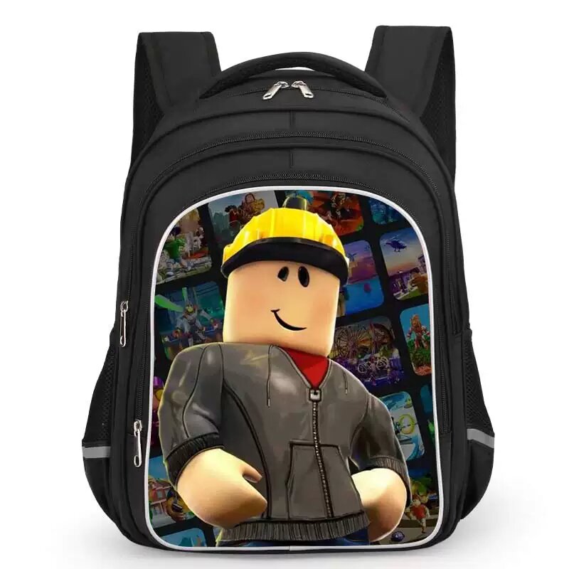 Рюкзак ROBLOX с поддержкой спины для школьников 3-6 классов, легкий, эргономичный дизайн, прочная ткань