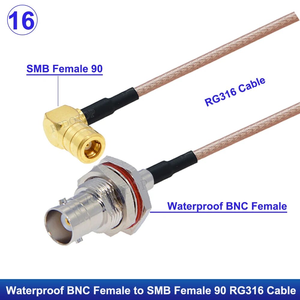 RFDOTOP RG-316 BNC-SMB кабель 50 Ом