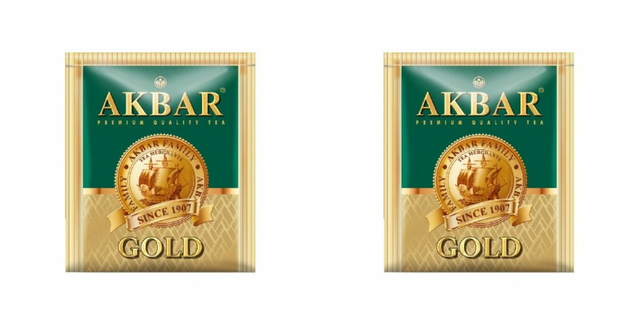 Akbar Зеленый чай Green Gold, 200 пакетиков по 2 г, 2 уп