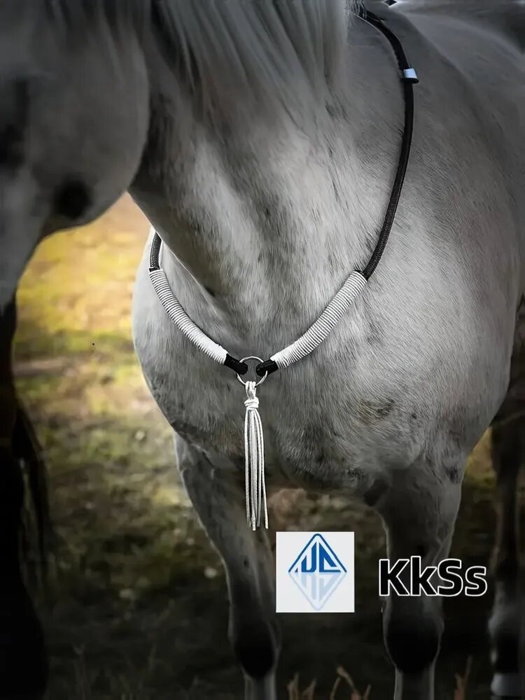 Уздечка KkSs "White Tumar", для лошадей, плетение вручную, белая