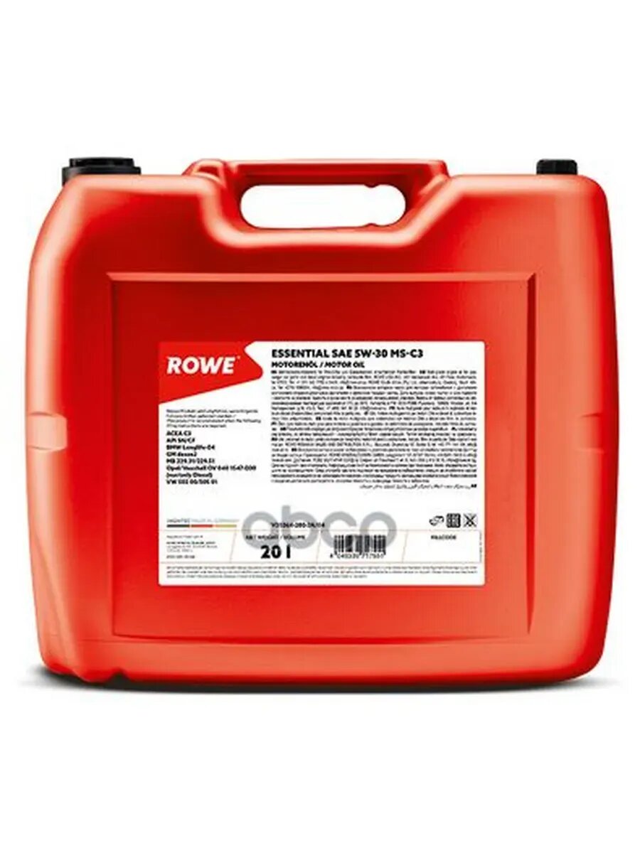 ROWE Rowe Essential Sae 5W-30 Ms-C3 (20Л) Acea C3, Api Sn/Cf
