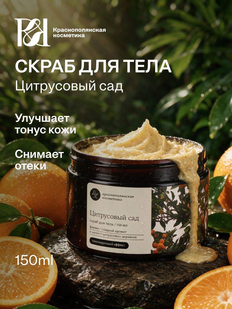 Краснополянская косметика Скраб для тела "Цитрусовый сад", 150 мл
