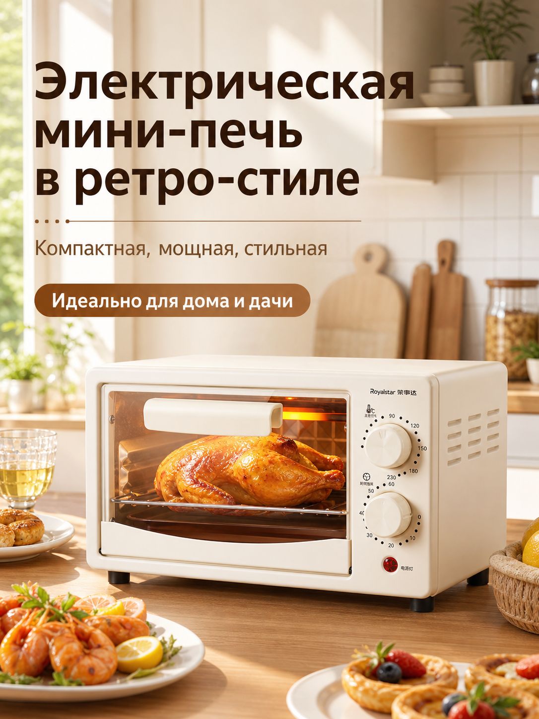 Ростер oven, бежевый, прозрачный