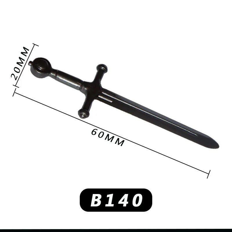 Черный средневековый меч B140, 60 мм