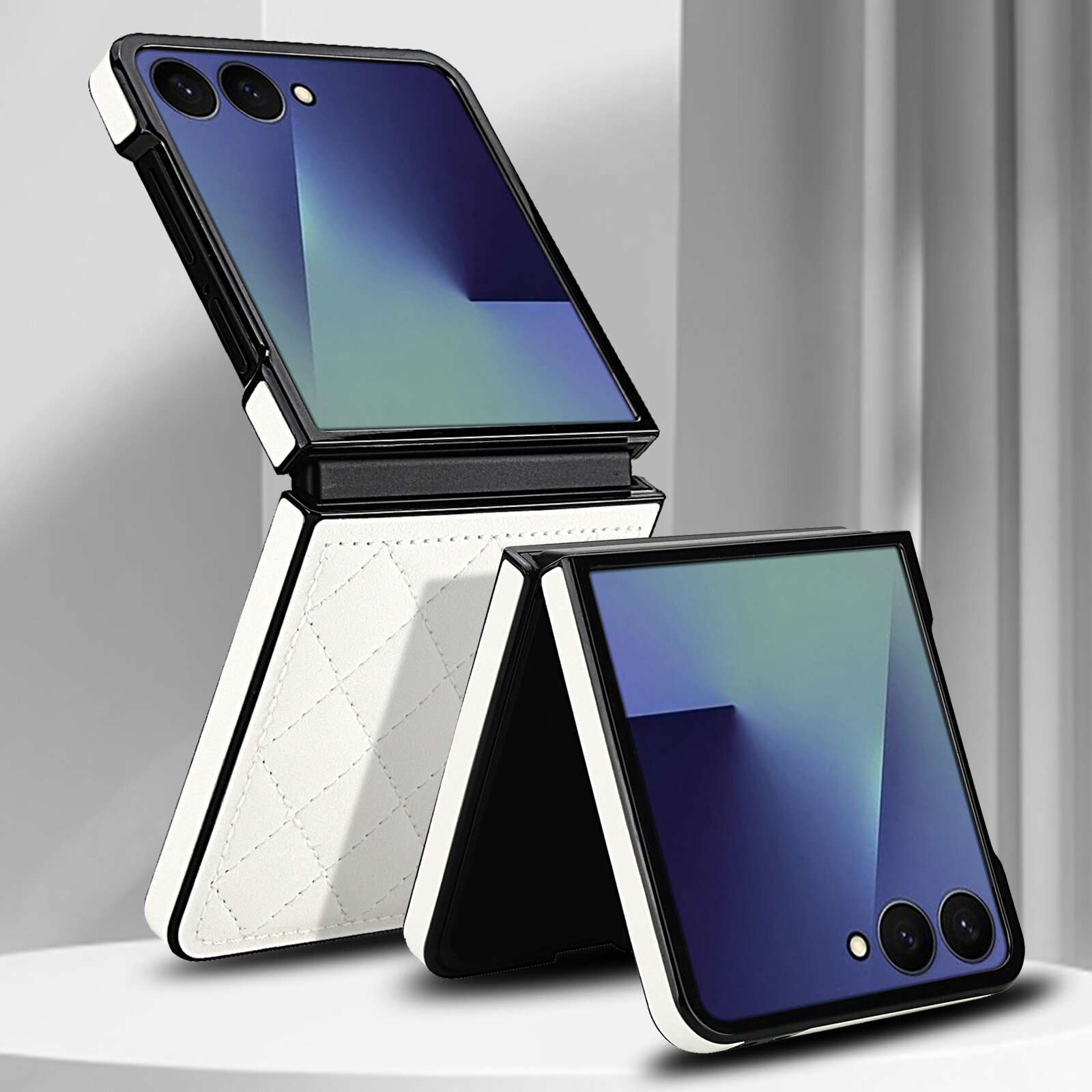 Чехол для Samsung Galaxy Z Flip8 / Samsung Z Flip8 / Самсунг Галакси Зед Флип8, soft touch, чехол-кардиомонитор, искусственная кожа, поликарбонат (PC), защита камеры, ударопрочный, усиленные углы, Samsung