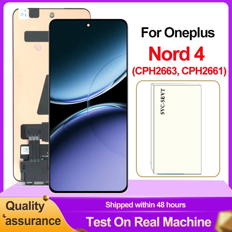 6,74 "жидкость AMOLED для OnePlus Nord 4, ЖК-дисплей, дигитайзер сенсорного экрана в сборе для One Plus Nord 4, модель CPH2663, CPH2661