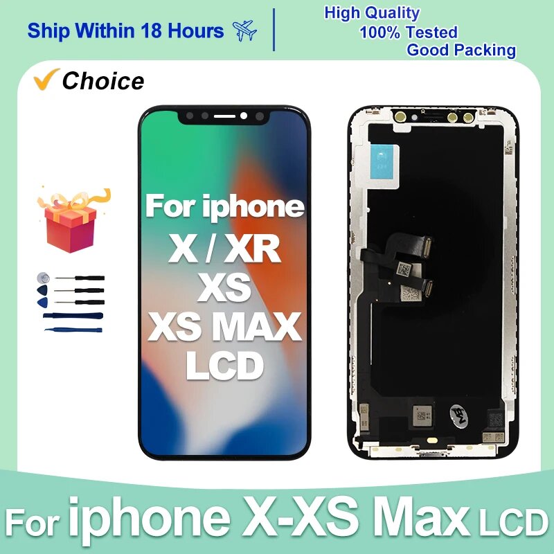 Дисплей OLED LCD Класса AAAAA+ Для iPhone X, XS, XR, XS MAX С Дигитайзером, Incell For XS Max
