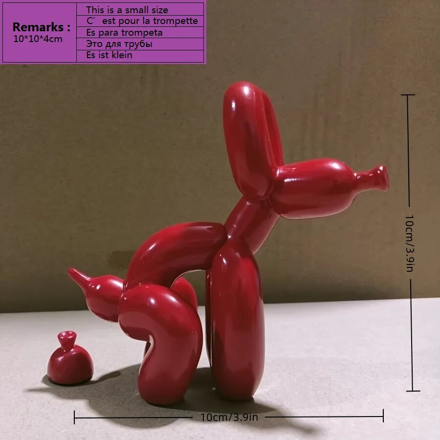 Статуэтка собака из шаров, Small red