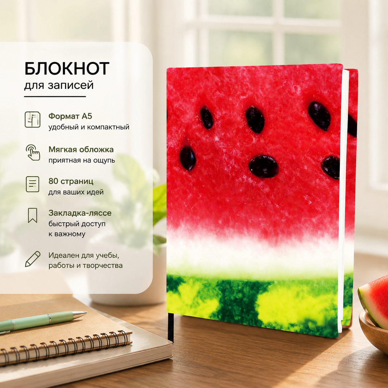 1 шт. Полиэстеровые обложки для книг, эластичные, прямоугольные, с рисунком арбуза, 400x250 мм