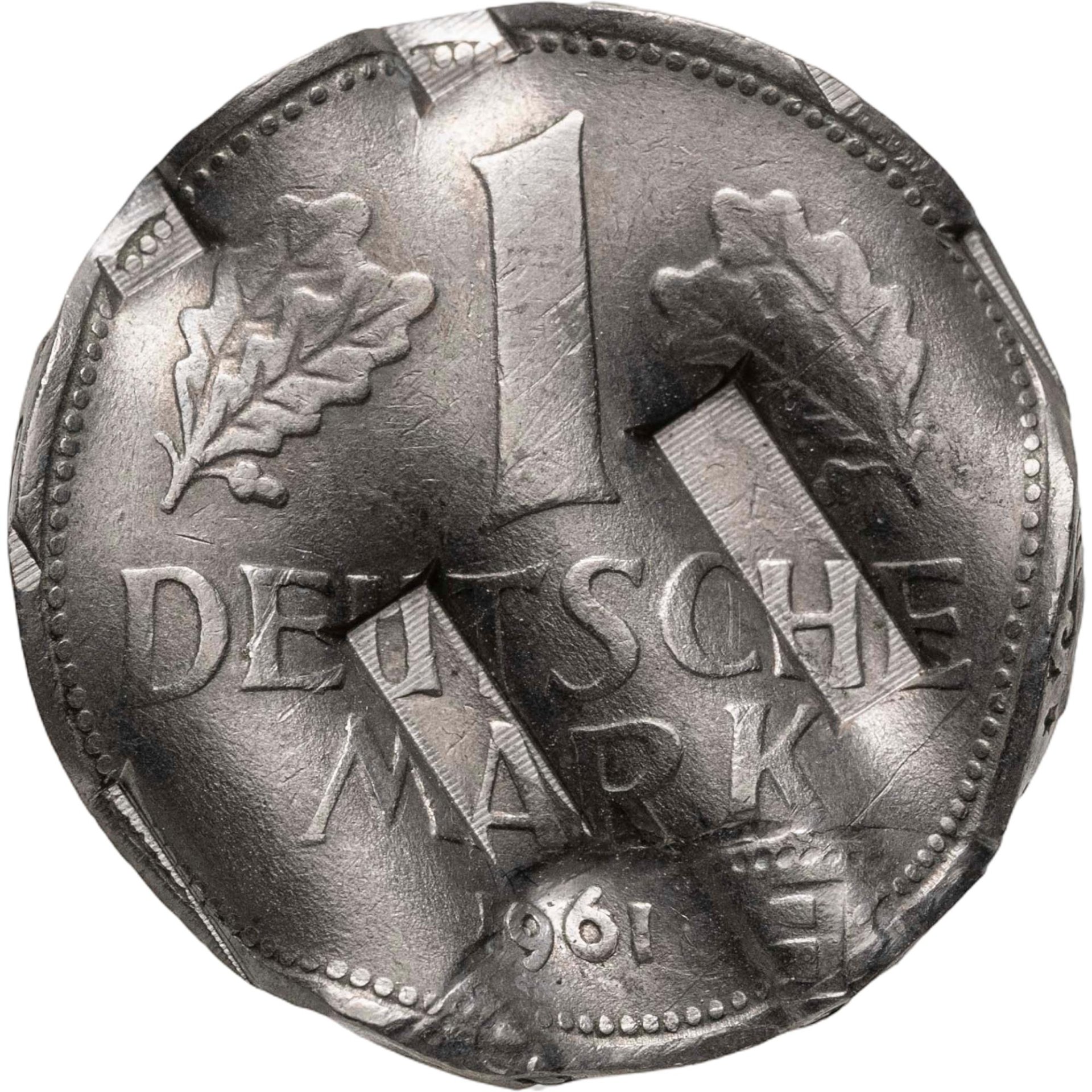 Германия 1 марка 1961 F Гашение, Мельхиор медь-никель
