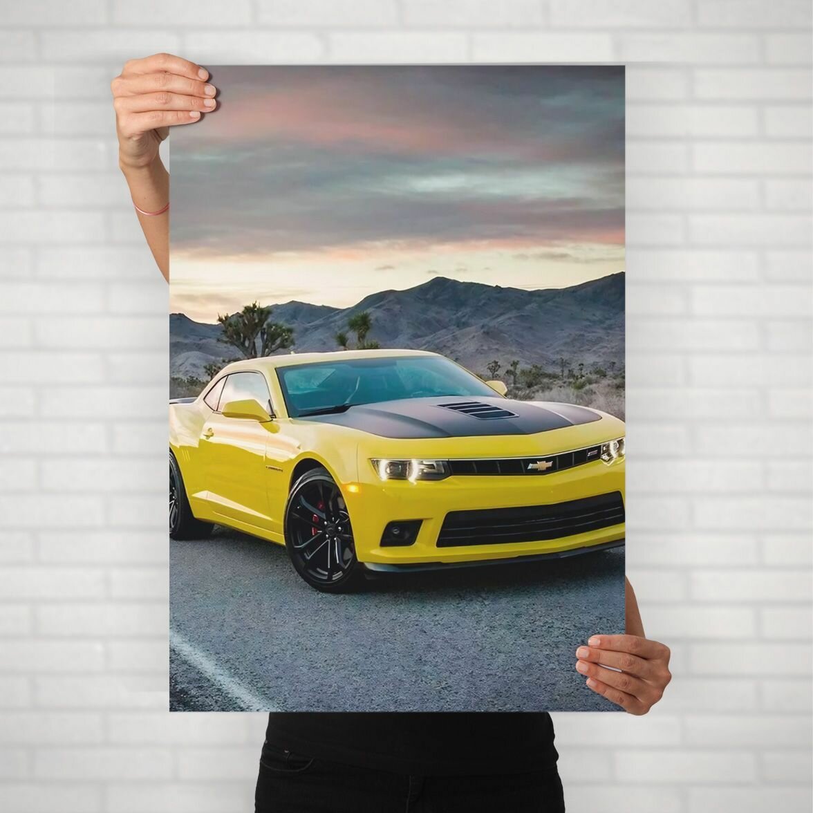 Плакат на стену для интерьера Культовые машины (Chevrolet Camaro 3) - Постер по легендарным и классическим ретро автомобилям формата А2 (42x60 см)