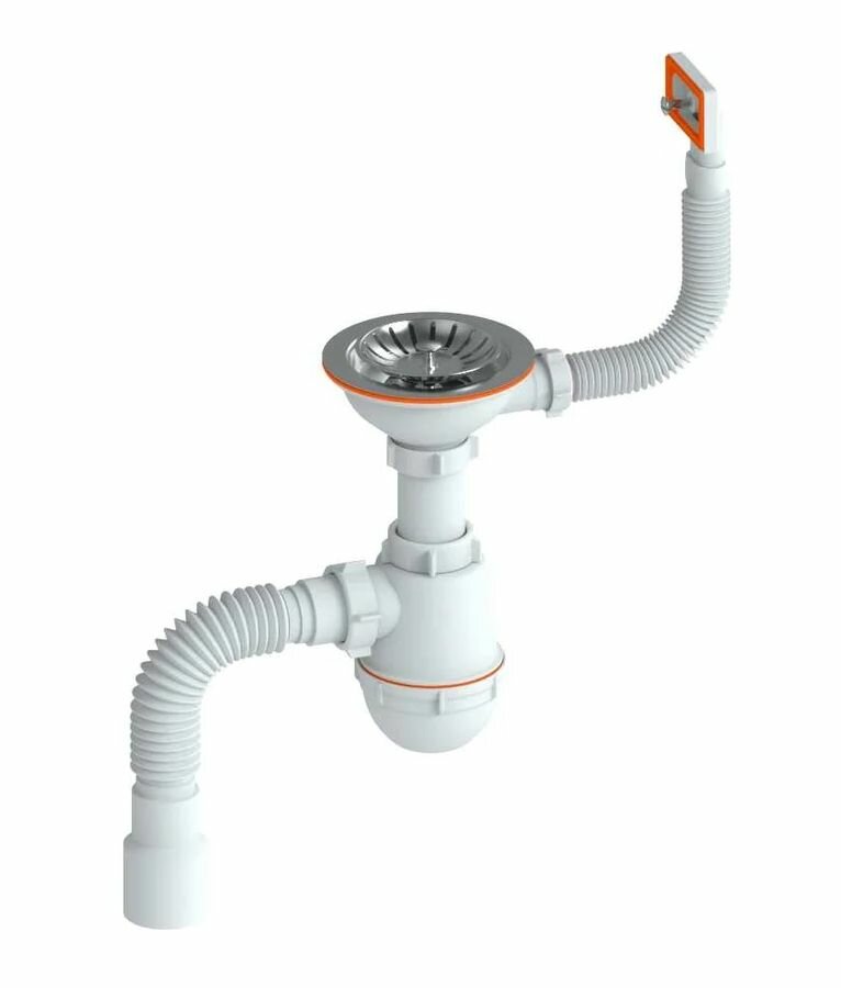Сифон SINKLIGHT для кухонной мойки, раковины, универсальный, полный комплект