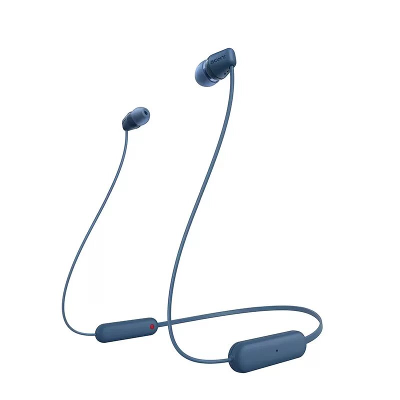 Sony WI-C100 беспроводные наушники-браслеты Bluetooth для спорта, водонепроницаемые, против пота, HD-звонок, синий цвет
