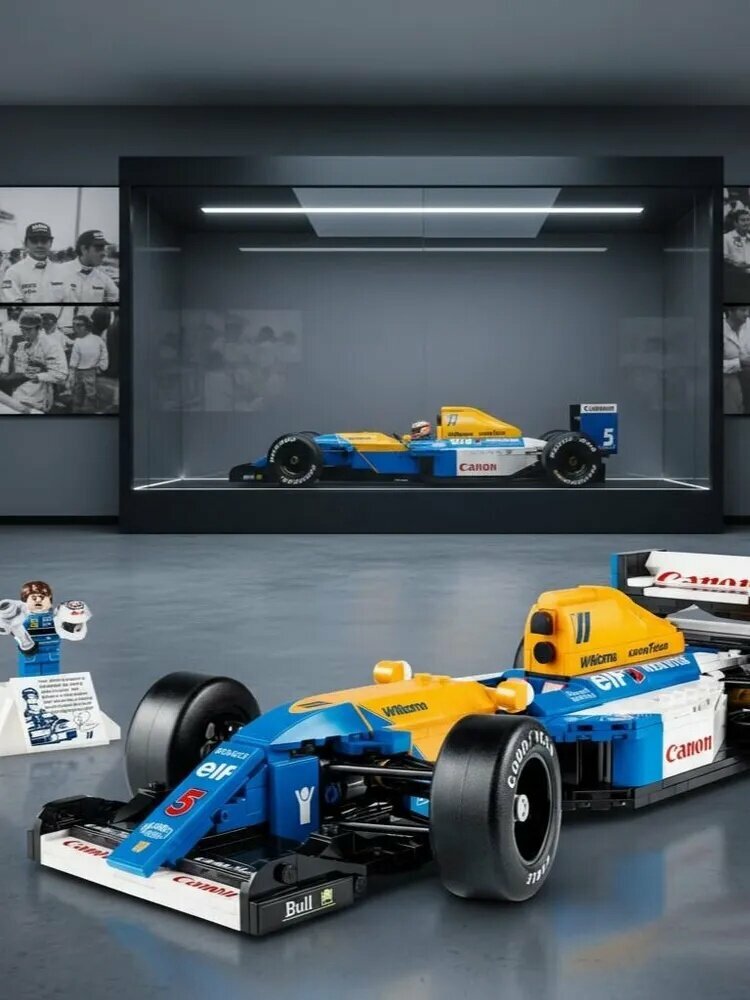 Конструктор гоночной машины Формула-1 799 деталей, модель болида для сборки с фигуркой пилота и подвижным рулем, подарок для мужчины фанатам автоспорта