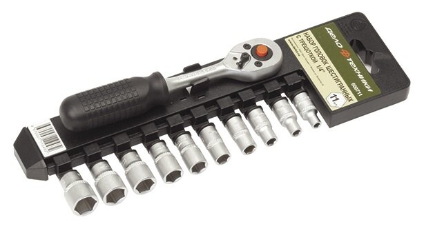 Набор головок 1/4" 11 предм. 4 13мм с трещоткой (ДТ) 600711