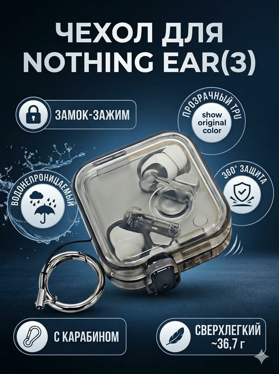Защитный чехол из ТПУ для беспроводных наушников Nothing Ear (3) Bluetooth.
