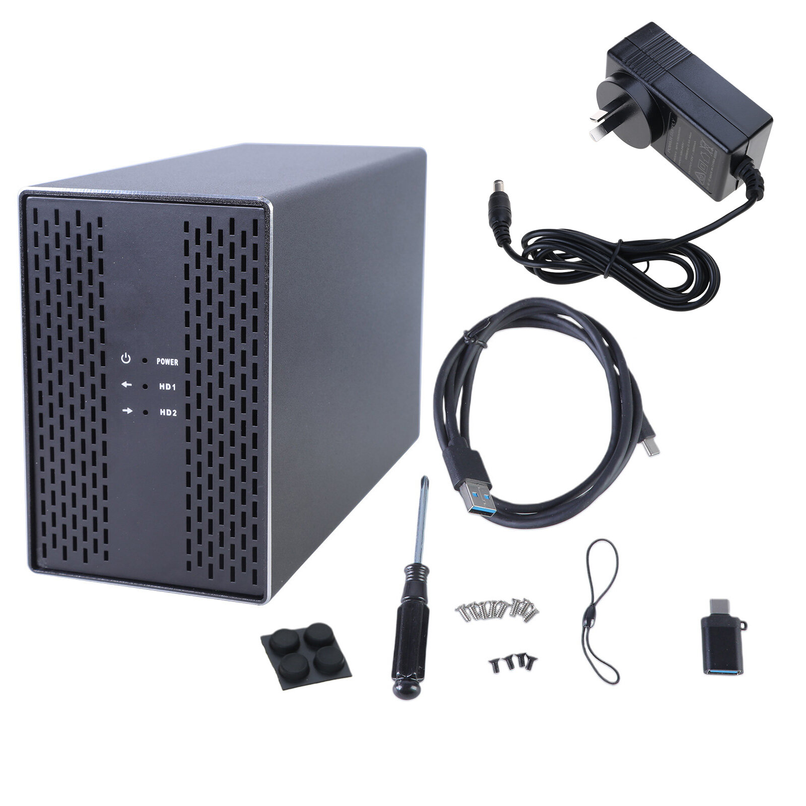 2-дюймовый корпус для жесткого диска 35" c USB 31 и блокируемыми разъемами
