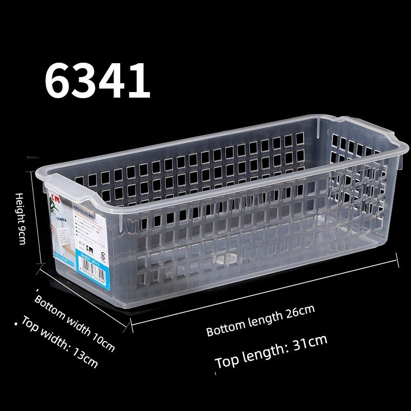 Прямоугольная прозрачная пластиковая корзина 31x13x9см для холодильника, пищевой сорт, 1 шт