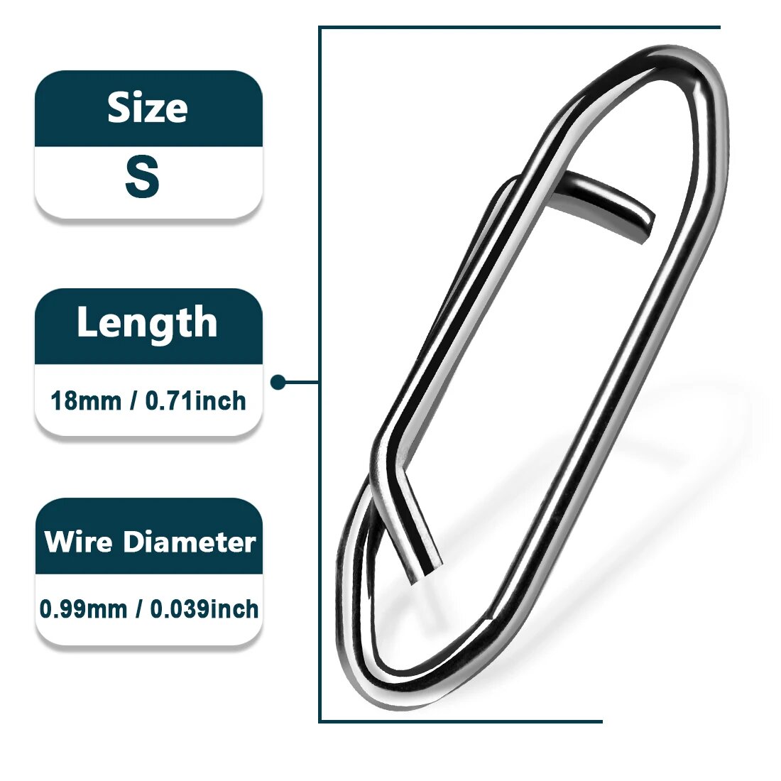 Зажимы рыболовные S-18mm 0.99mm, 50 PCs