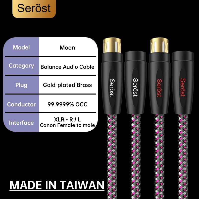 Seröst Moon XLR кабель 1m, балансный аудио, 99.9999% OCC