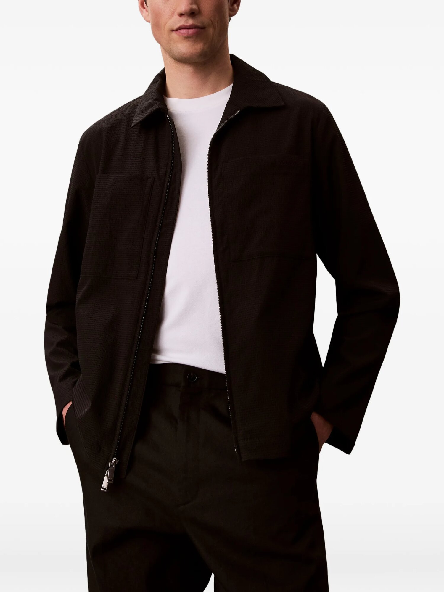 Куртка CALVIN KLEIN Panelled shirt jacket, размер 48 EU, black/black — фото 1