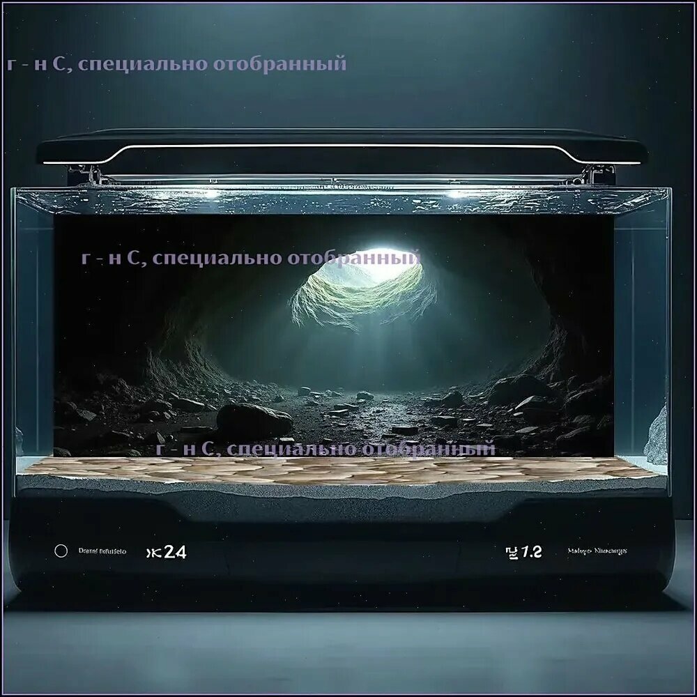 Фон для аквариума Декорации Солнечная пещера на поверхности воды,100(ш)x50(в) см