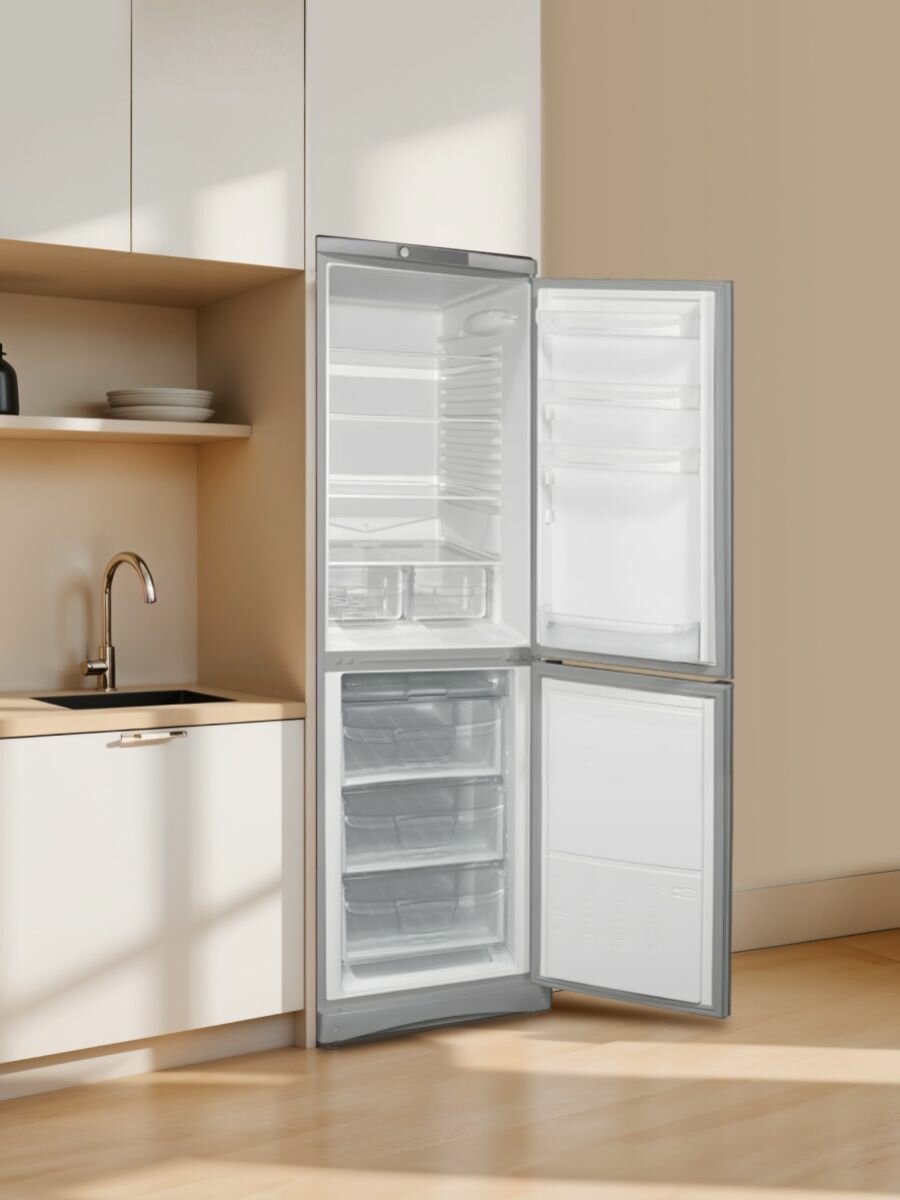 Холодильник Indesit ES 20 GA, с морозильной камерой, 363 л, серебристый