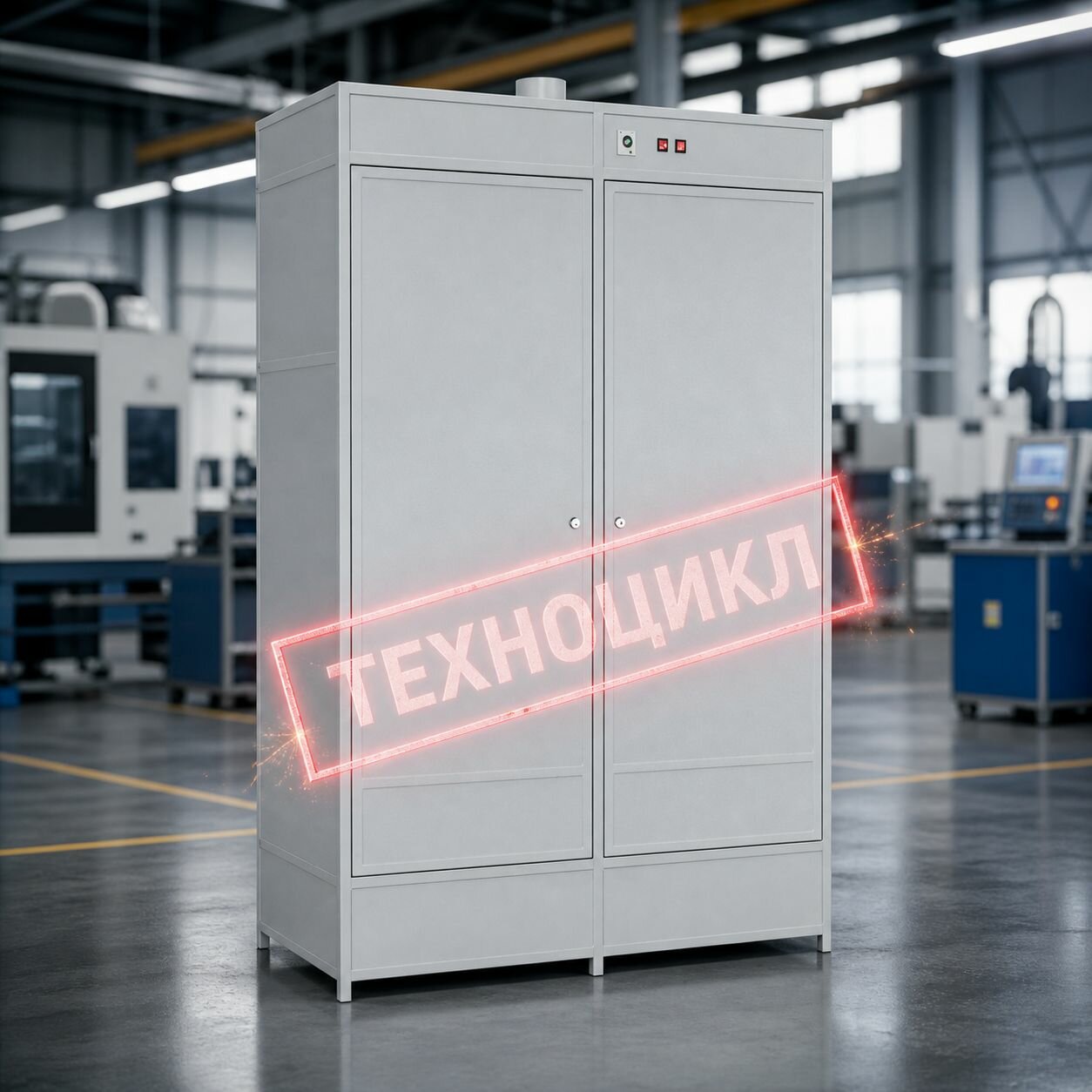Шкаф сушильный ТЦШС-01 с решетчатыми полками, 1220х620х1880 мм, серый RAL 7035 техноцикл