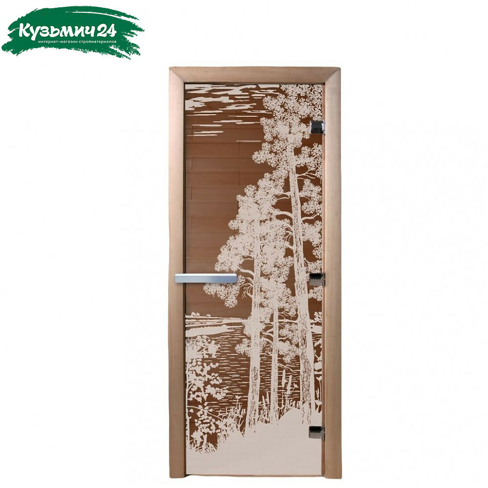 Дверь для бани Doorwood Рассвет Бронза 1900х700 мм, ольха, стекло 8 мм, 3 петли