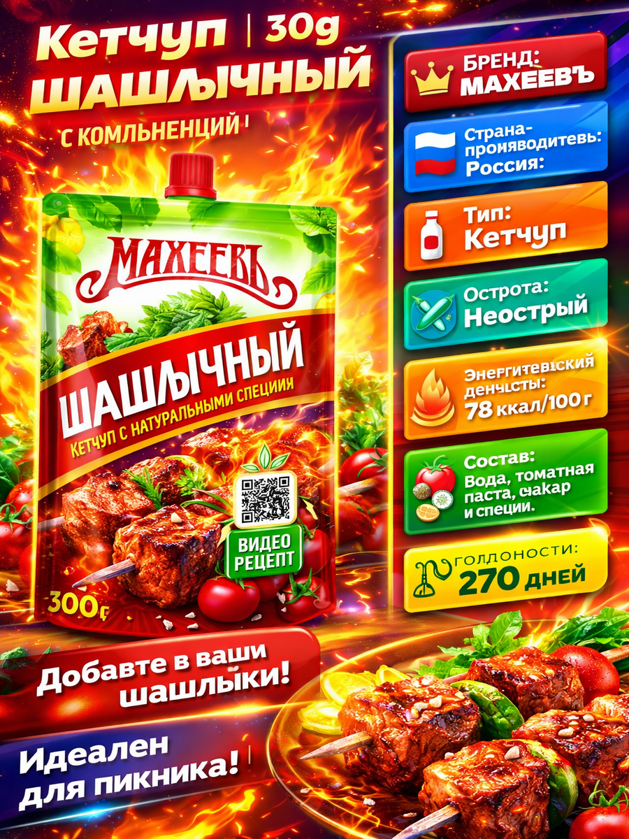 Кетчуп махеевъ Шашлычный, 300г