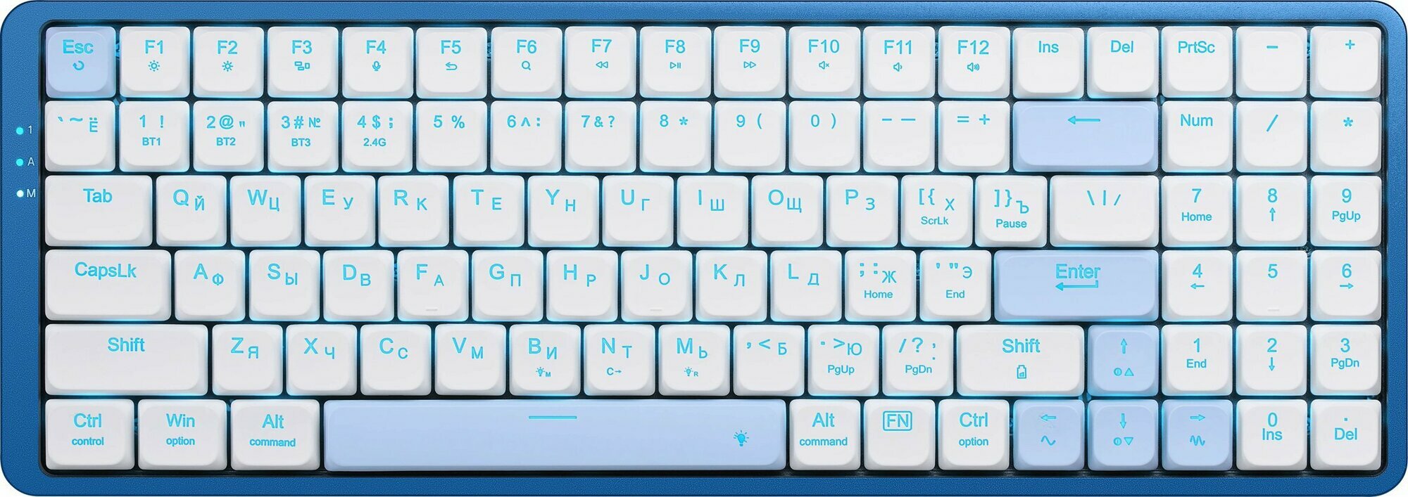 Клавиатура беспроводная Defender Eva Pro Redragon RU белый-синий
