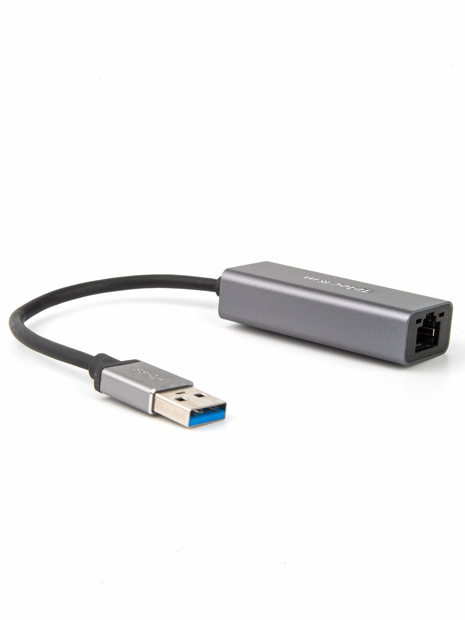 USB LAN адаптер RJ45 переходник сетевой TELECOM Ethernet 1000 Mbps юсб интернет алюминиевый корпус серый металлик (TU312M)