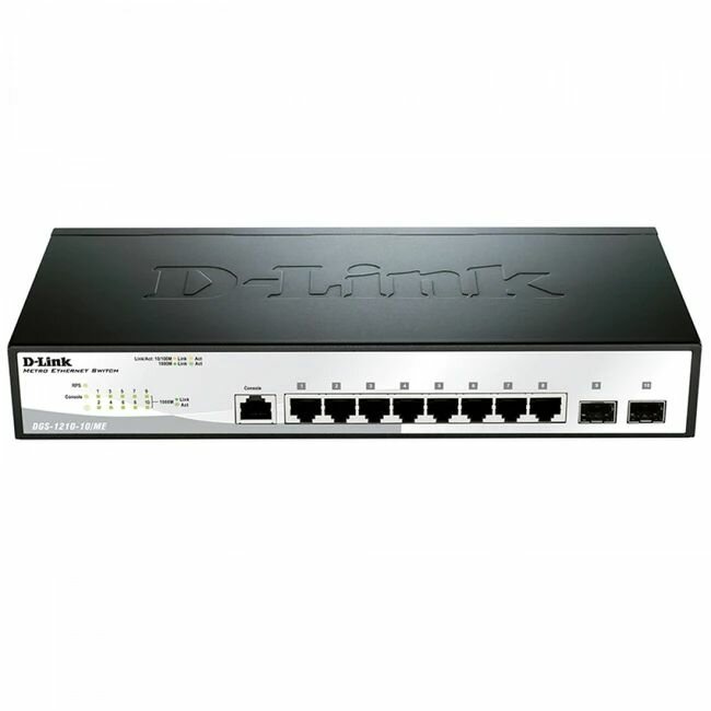 Коммутатор D-Link DGS-1210-10X/ME/C1A 8x1Gbит/с 2SFP+ управляемый