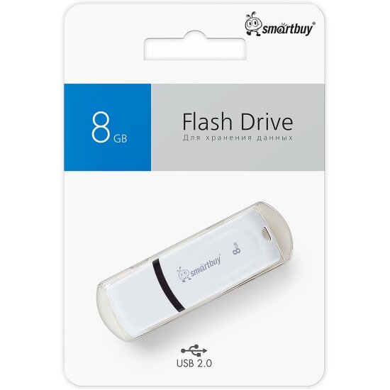 USB флешка Smartbuy Paean 8Gb USB 2.0 white