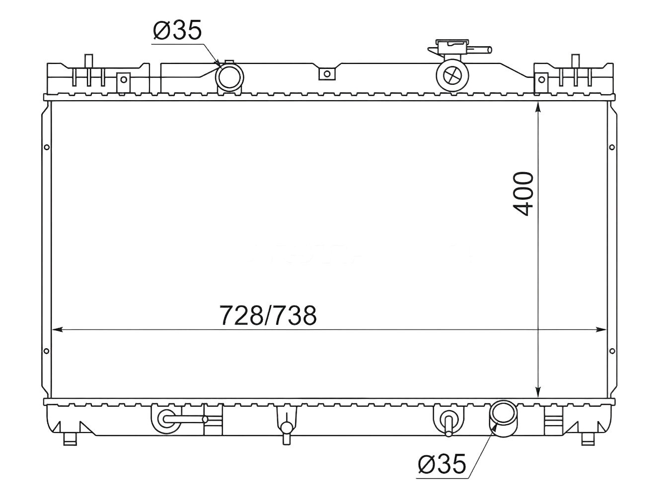 Радиатор SAT TY0003-ACV30 Toyota Camry XV30 01-06 / Daihatsu Altis 01-05