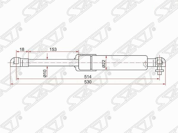 Амортизатор крышки багажника SAT ST-5802A449 Mitsubishi Pajero Sport 08-17 справа=слева
