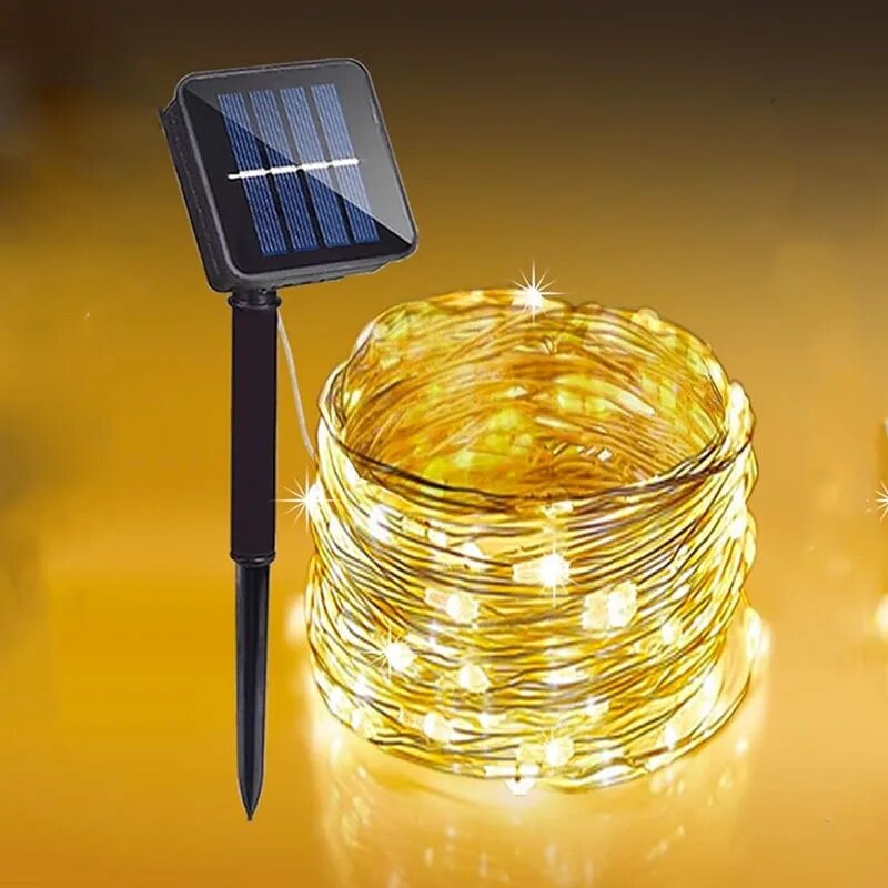 Солнечные гирлянды LED, 50/100/300 светодиодов, для сада warm 1PCS, 31M 300LED