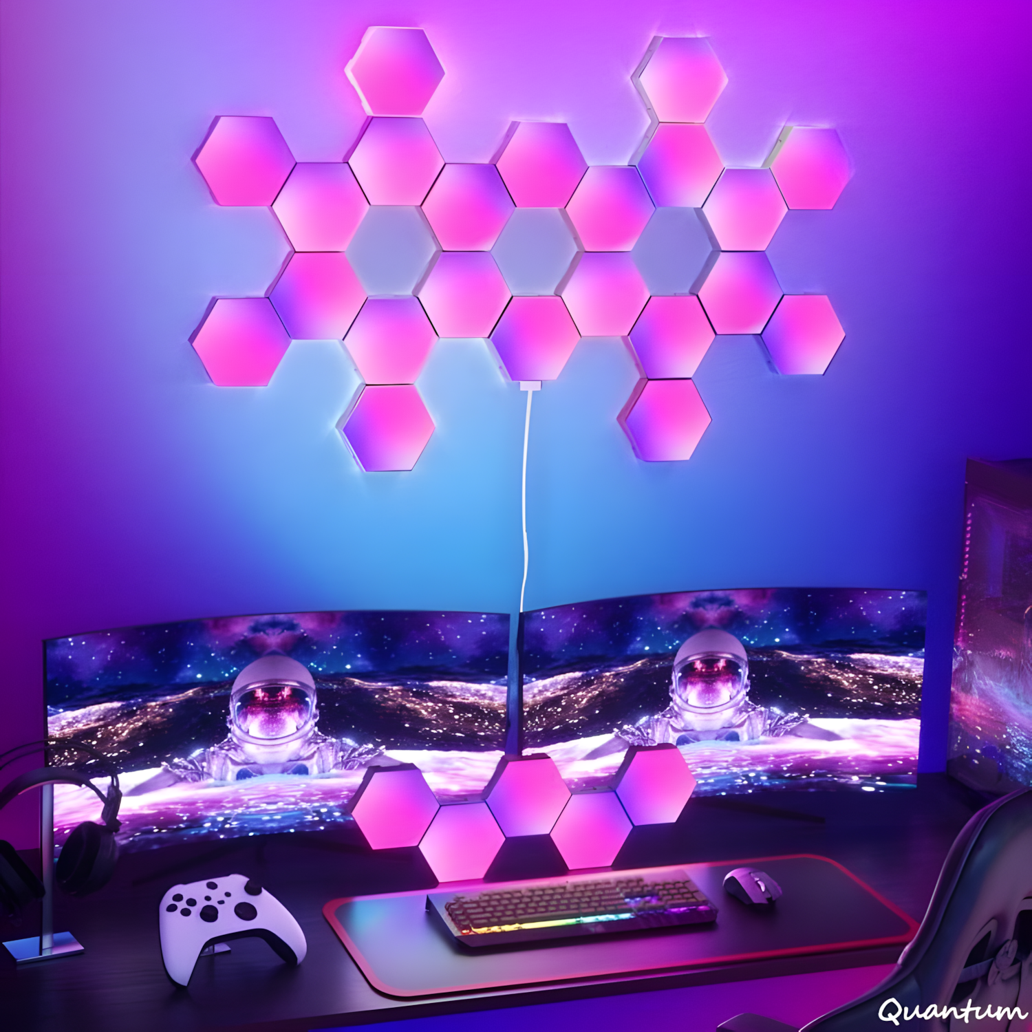 Шестигранный настенный светильник может быть скомбинирован по запросу LED RGB 12 шт. -kpa