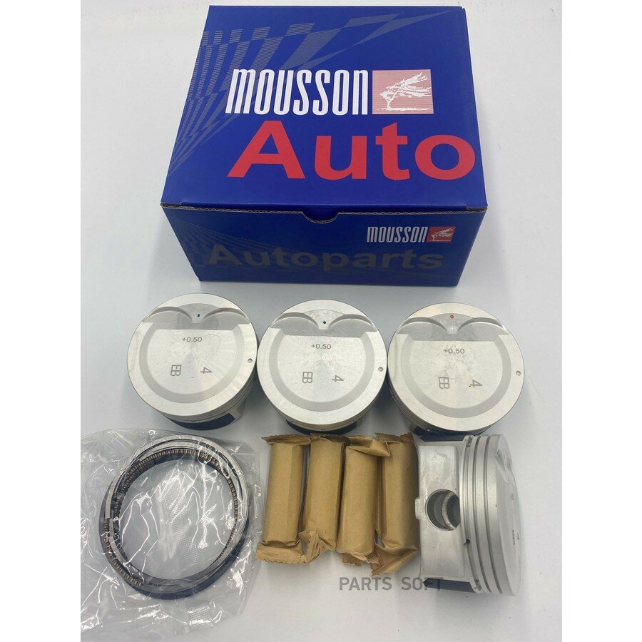 MOUSSON SPRG4FA050 Поршень комплект HYUNDAI/KIA с кольцами (+0.50) G4FA 4шт