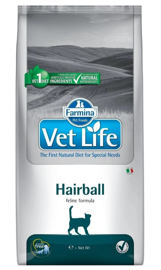 Сухой корм Farmina Vet Life Hairball (Фармина) для кошек для выведения шерстяных комочков, 10 кг