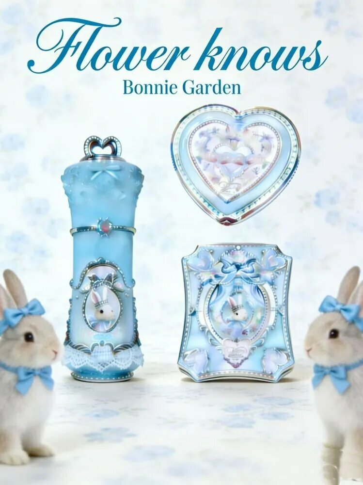 Подарочный набор Flower Knows Bunny Garden (3 предмета) Полный комплект Bonnie Garden в синем цвете