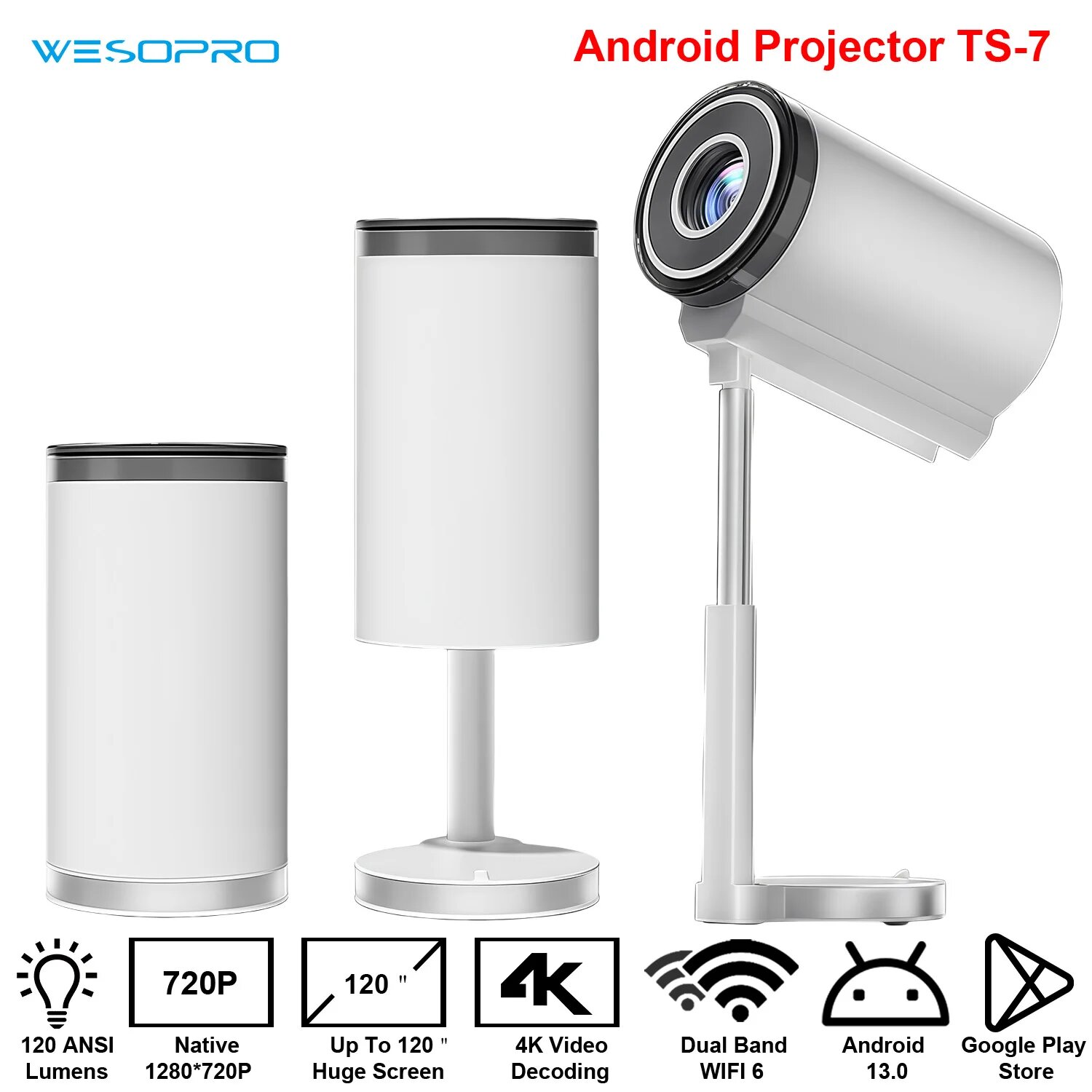 WESOPRO Smart Mini 4K Проектор Европейская вилка (EU Plug)