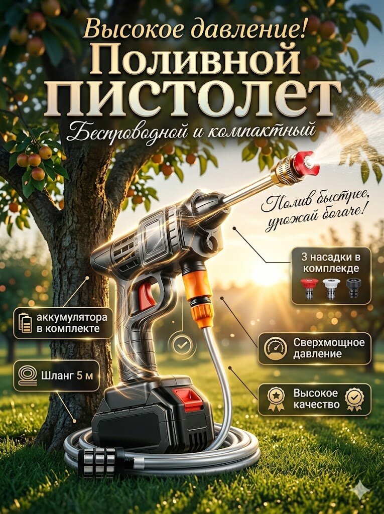 Насос аккумуляторный для полива из бочки, 48V