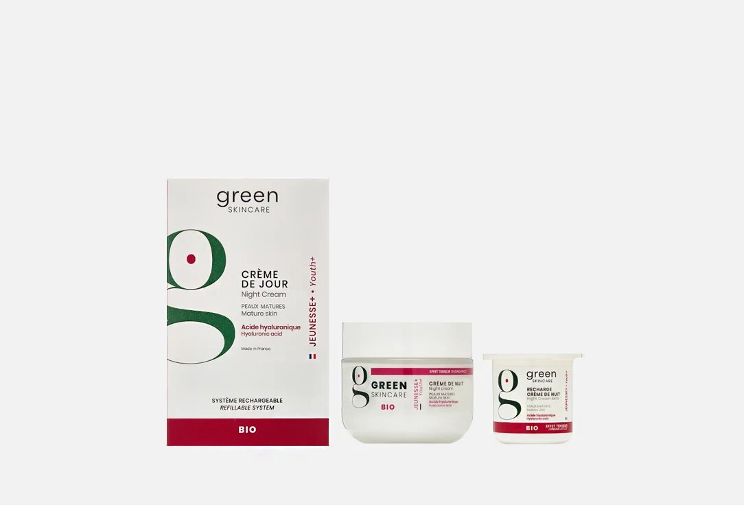Green Skincare YOUTH+ night cream Ночной крем для лица против морщин 2 шт